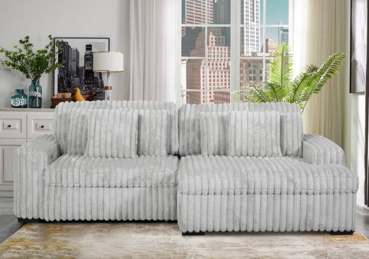 Sleep, Inc.™ 80386SCA99UN Fog Power Slide Chaise Sofa at Sutherlands