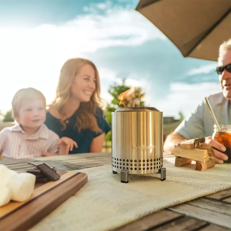 Solo Stove SSMESA-FG-SS 5.1-Inch Stainless Steel Mesa Tabletop Fire Pit ...