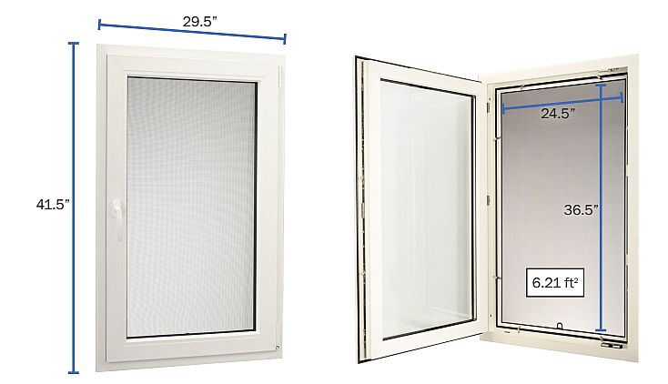 SPC 3042LH 30 x 42-Inch Left Hand Tilt N Turn Vinyl Window Well Egress ...