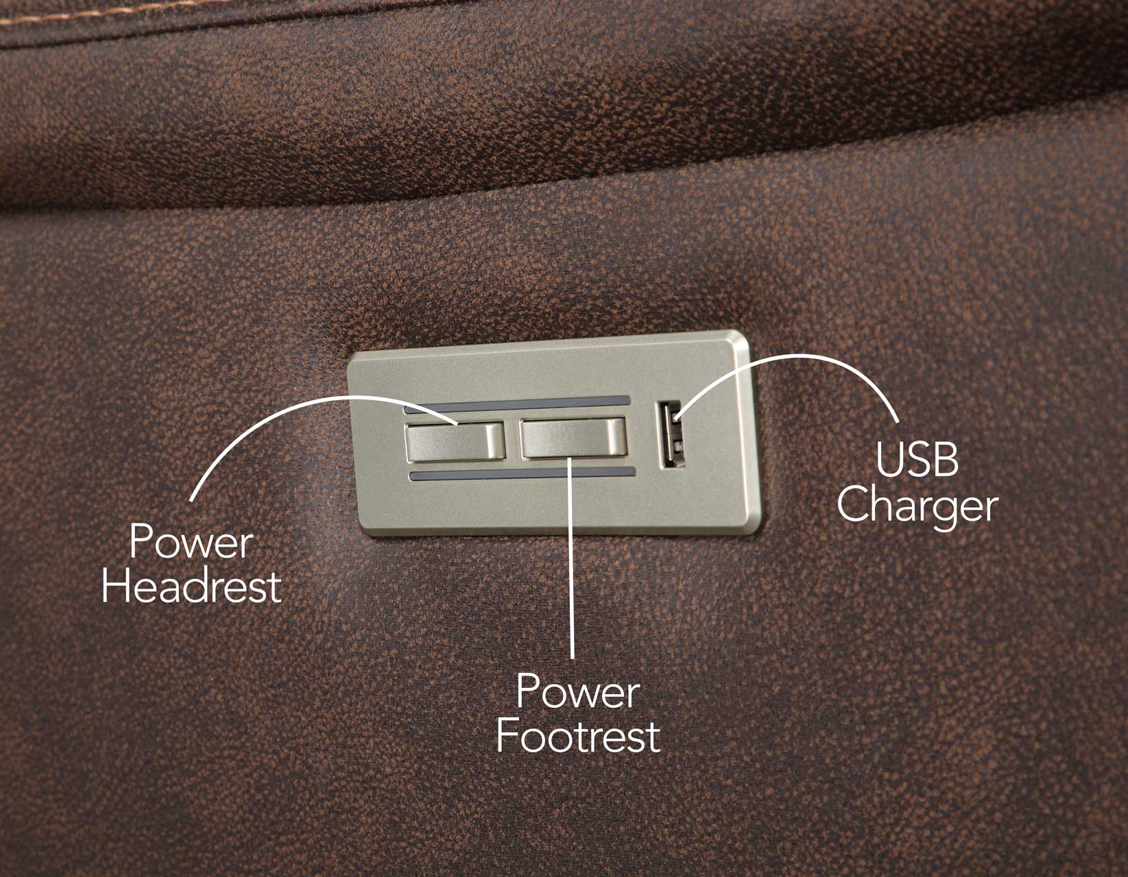 STEVE SILVER VA950CLW Valencia Walnut Dual-Power Leatherette Reclining ...