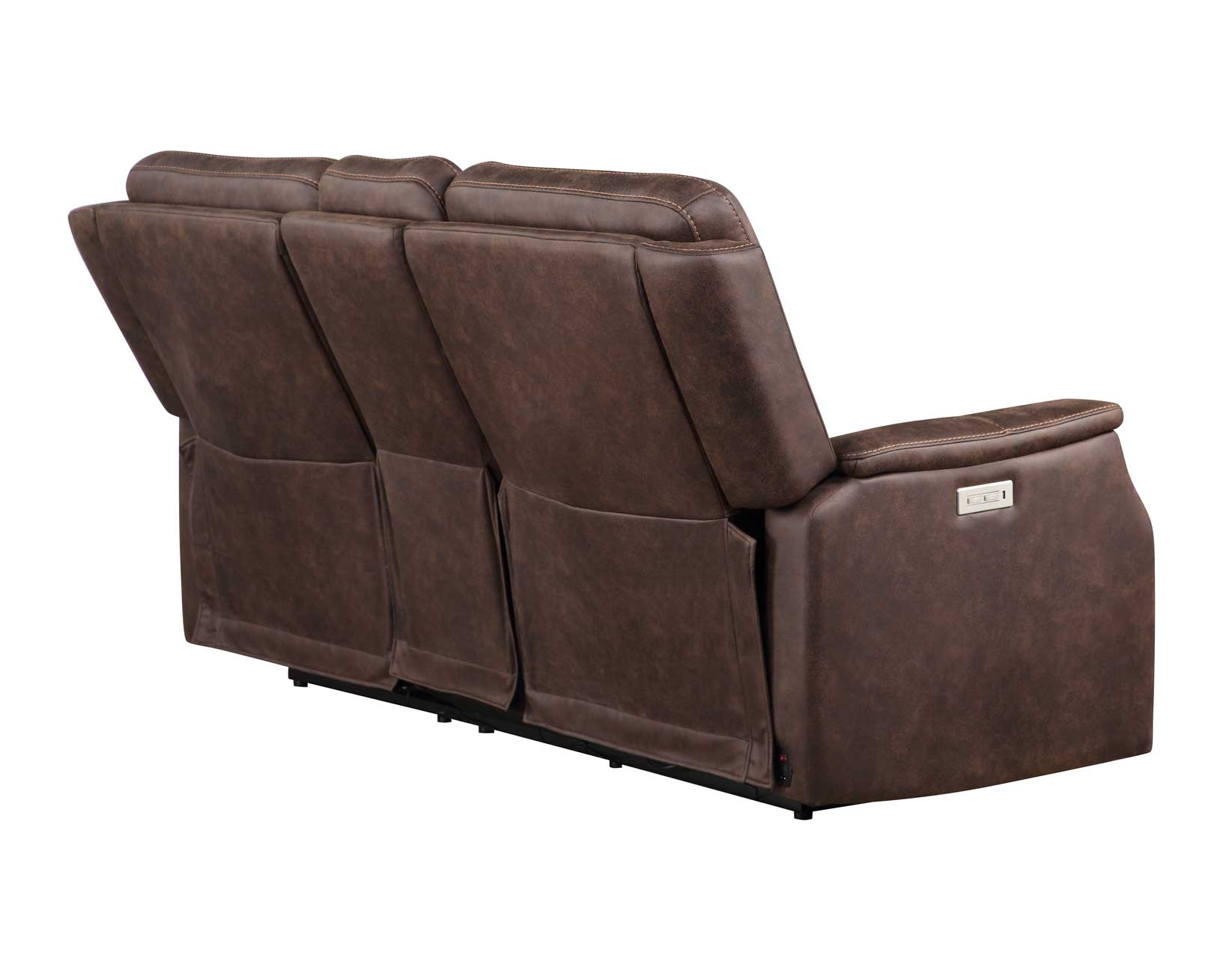 STEVE SILVER VA950CLW Valencia Walnut Dual-Power Leatherette Reclining ...