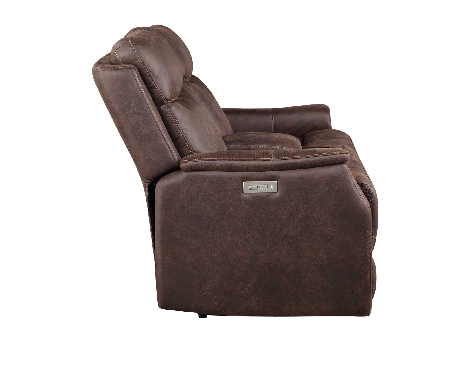 STEVE SILVER VA950CLW Valencia Walnut Dual-Power Leatherette Reclining ...