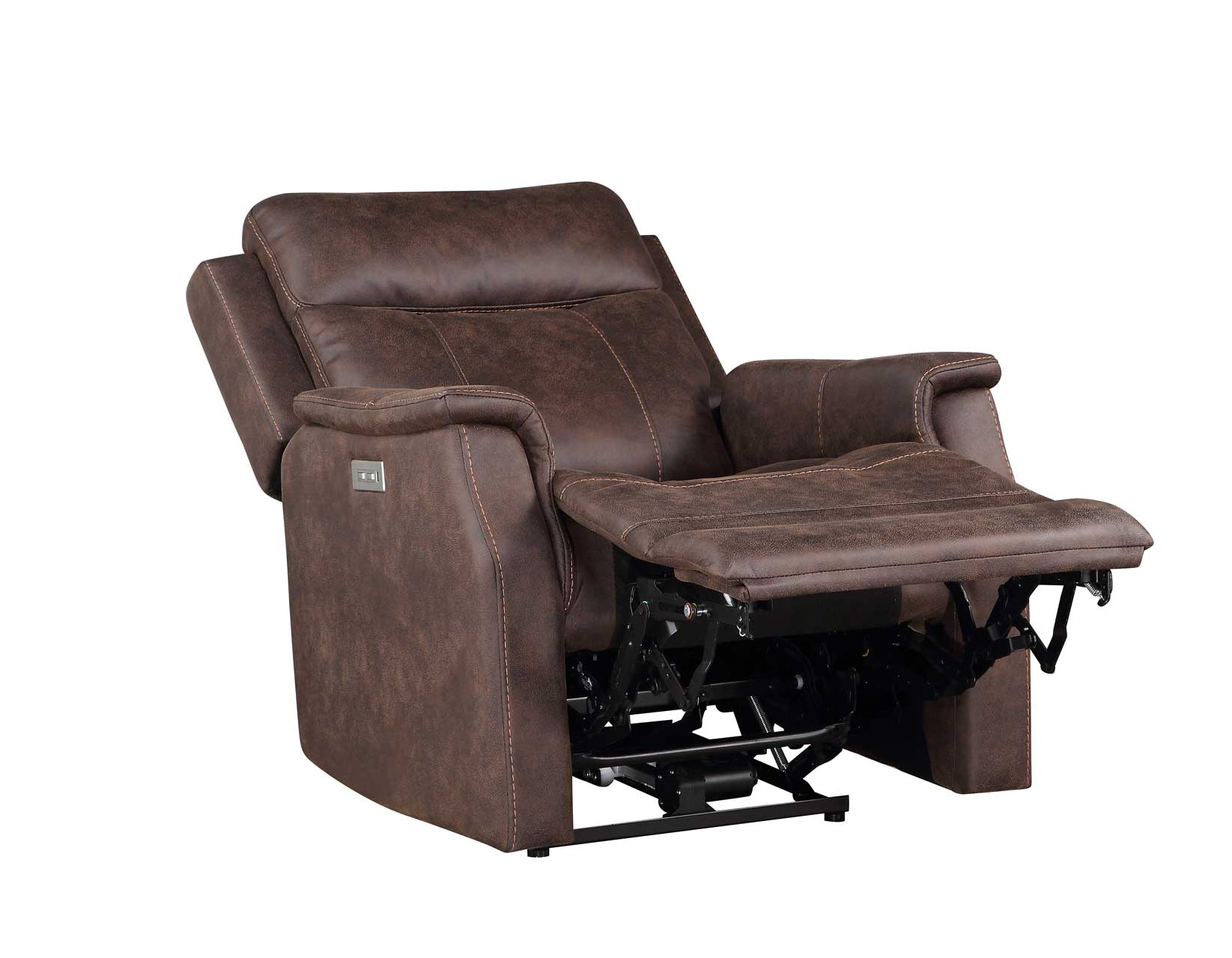 STEVE SILVER VA950RW Valencia Walnut Dual-Power Leatherette Recliner at ...