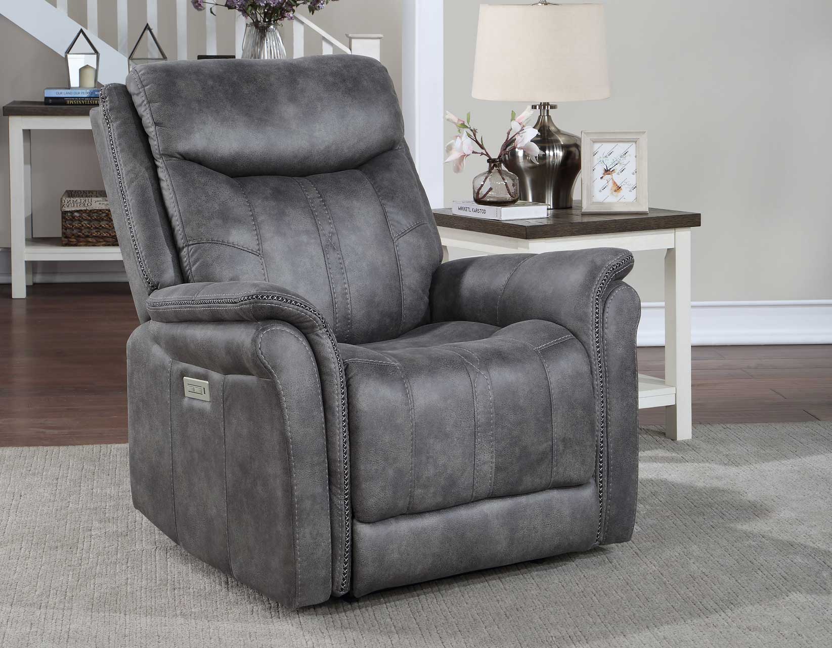 STEVE SILVER MOR950CS Morrison Stone Dual-Power Recliner #2335677 at ...
