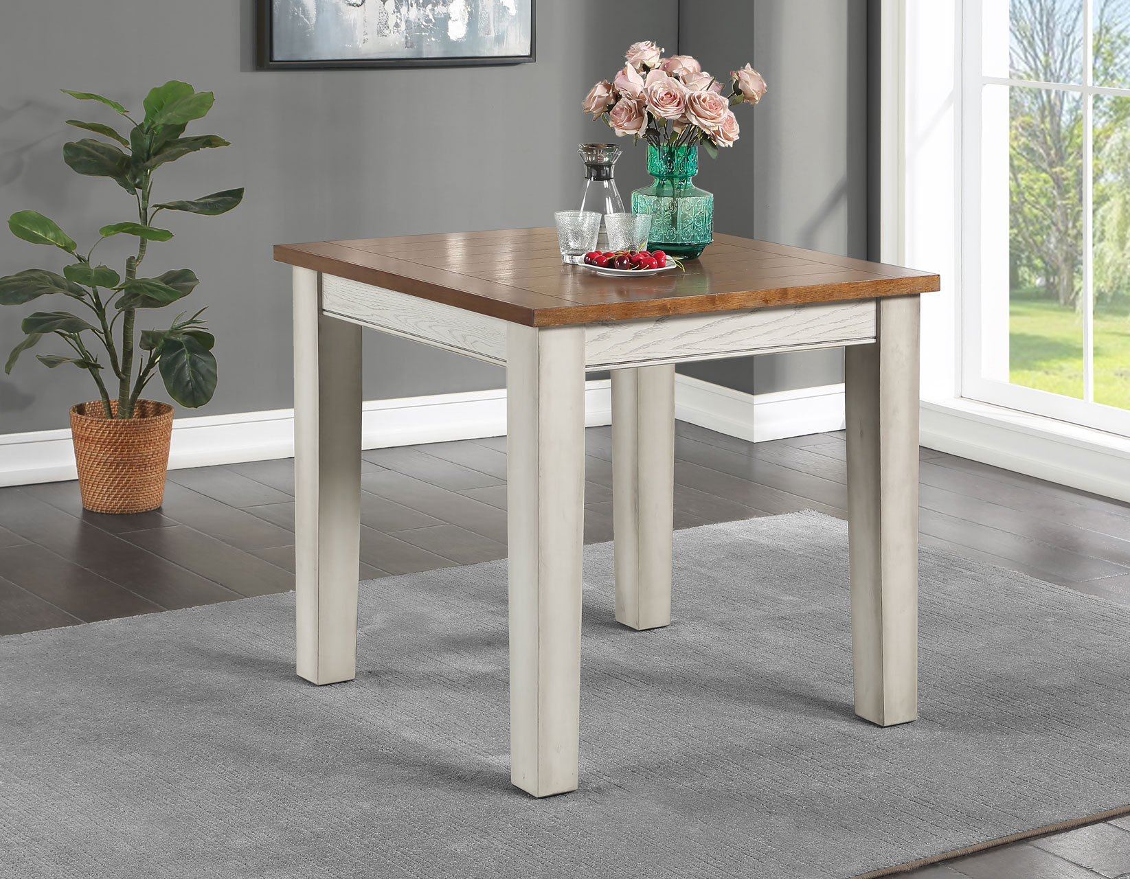 STEVE SILVER LN5000 Lindale 5-Piece Counter Dining Set, Table & 4 ...