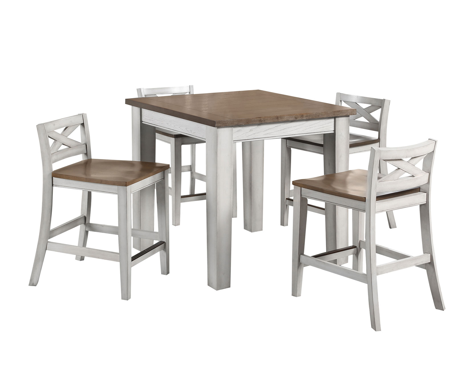 STEVE SILVER LN5000 Lindale 5-Piece Counter Dining Set, Table & 4 ...