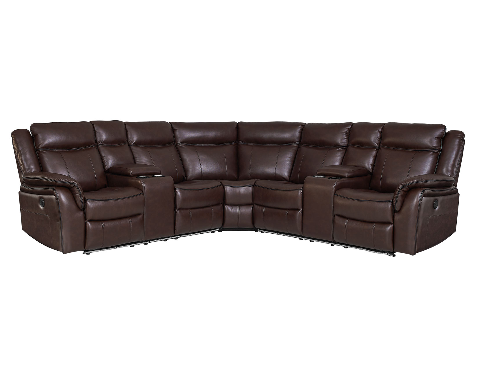 STEVE SILVER LEVIN 3PC SECT Levin Cocoa 3-Piece Power Reclining ...