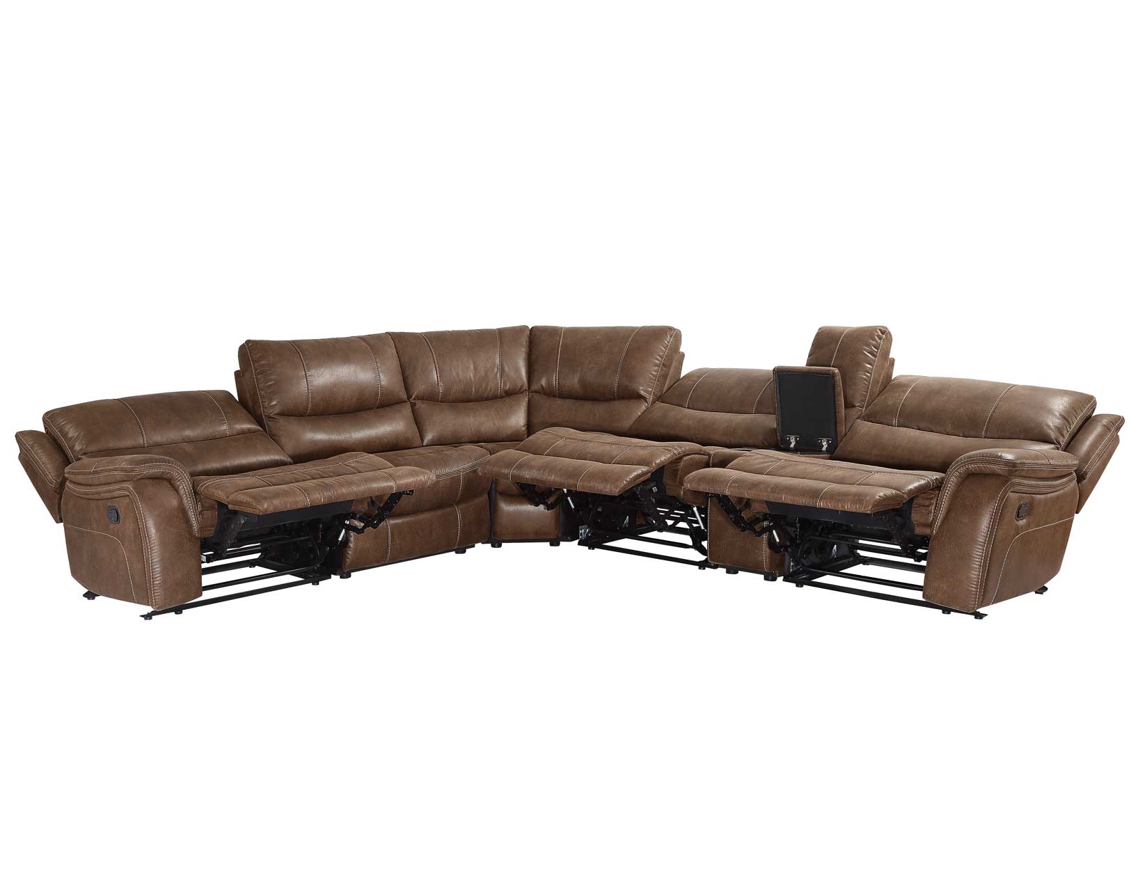 STEVE SILVER LH97506PCSECT Lehi Brindle 6-Piece Manual Reclining ...