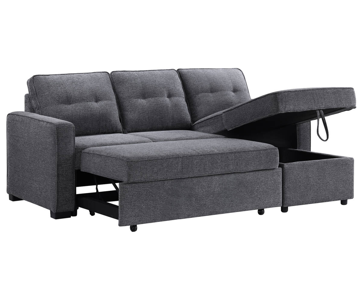 STEVE SILVER NOA800G-CHOFA Noah Gray Flippable, Convertible Storage ...