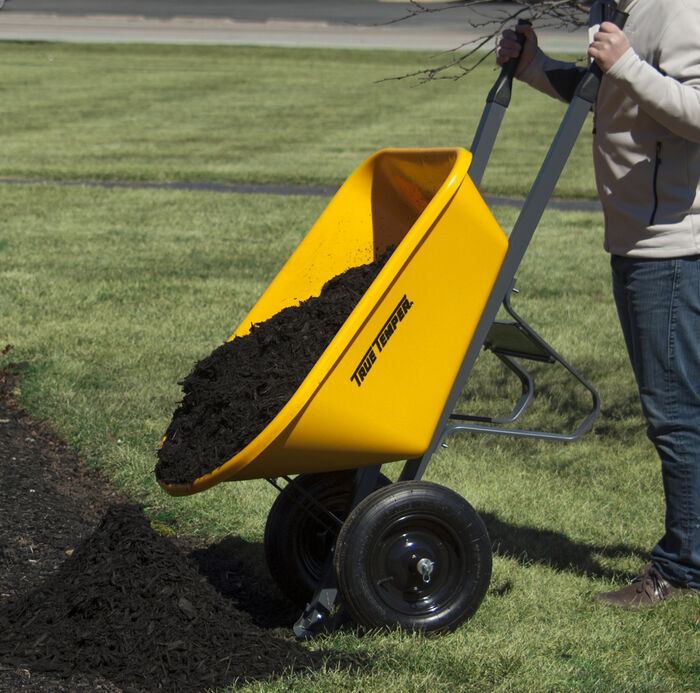 TRUE TEMPER RP6DWLG8 6-Cubic Foot Yellow Polyethelyne Wheelbarrow With ...