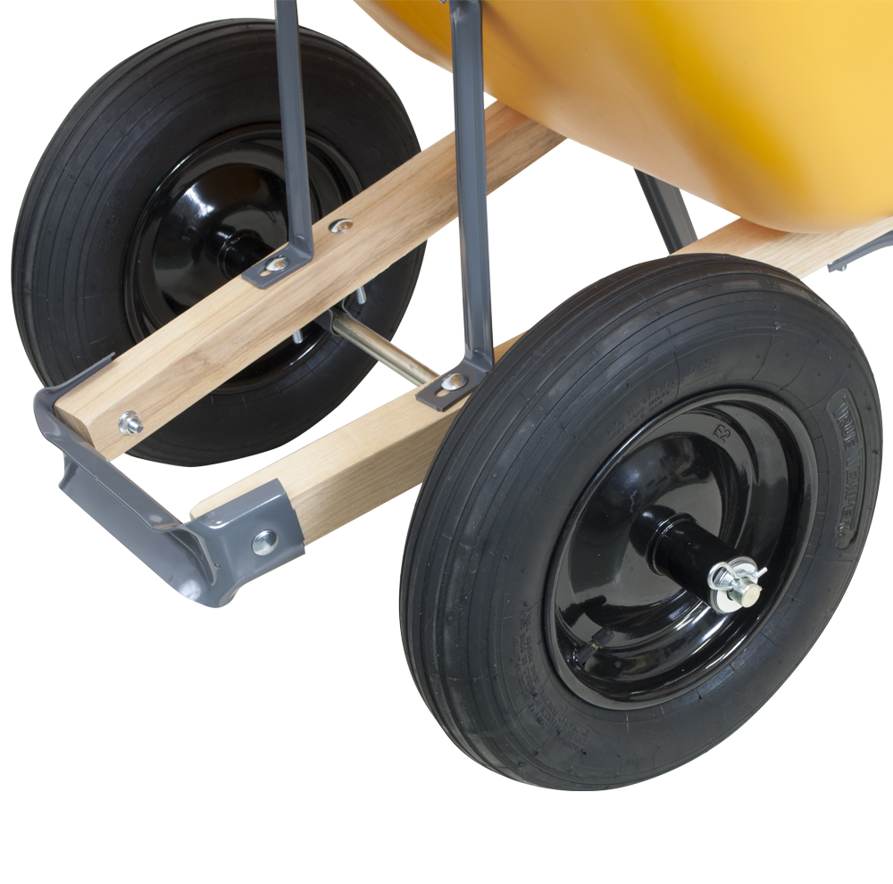 TRUE TEMPER RP8M10 8-Cubic Foot, Yellow, Poly Wheelbarrow With Dual ...