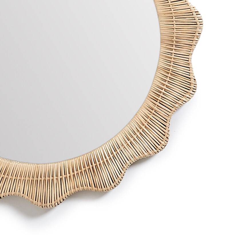 TWO'S COMPANY 54443 Rattan Wicker Weave Wall Mirror 25-Inch at Sutherlands