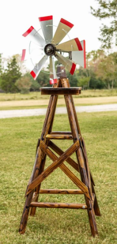 Leigh Country TX 93457 6-1/2-Foot Galvanized Windmill With Char-Log ...
