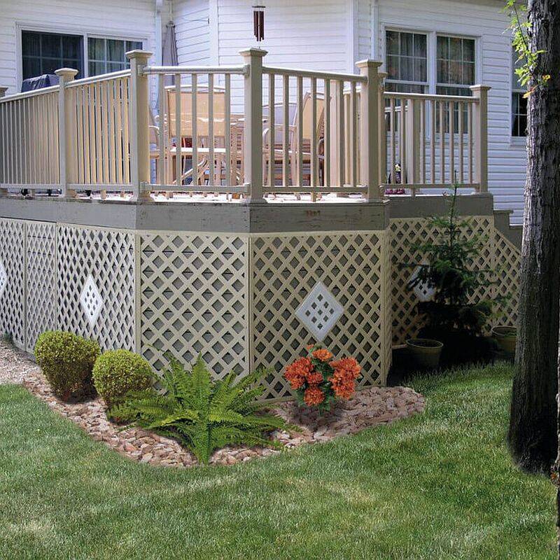 Barrette 73054359 4 X 8-Foot Clay Finish Classic Diamond Vinyl Lattice ...