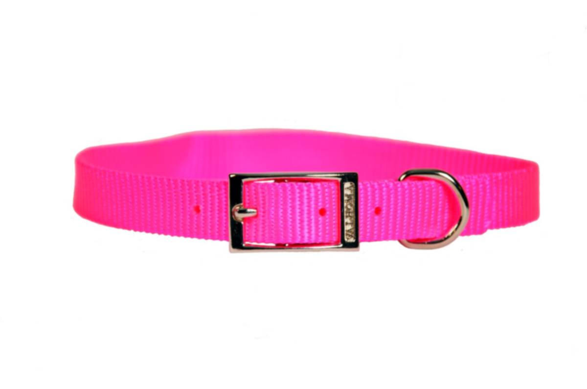 VALHOMA 741 20 HP 1-Inch X 20-Inch Hot Pink Nylon Double Layer Dog ...