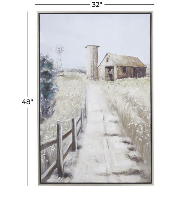 UMA 52657 48 x 32-Inch Brown Modern Farmhouse Framed Wall Art at ...