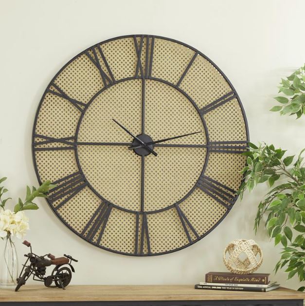 UMA 54660 35-Inch Brown Metal Traditional Cane Wall Clock at Sutherlands