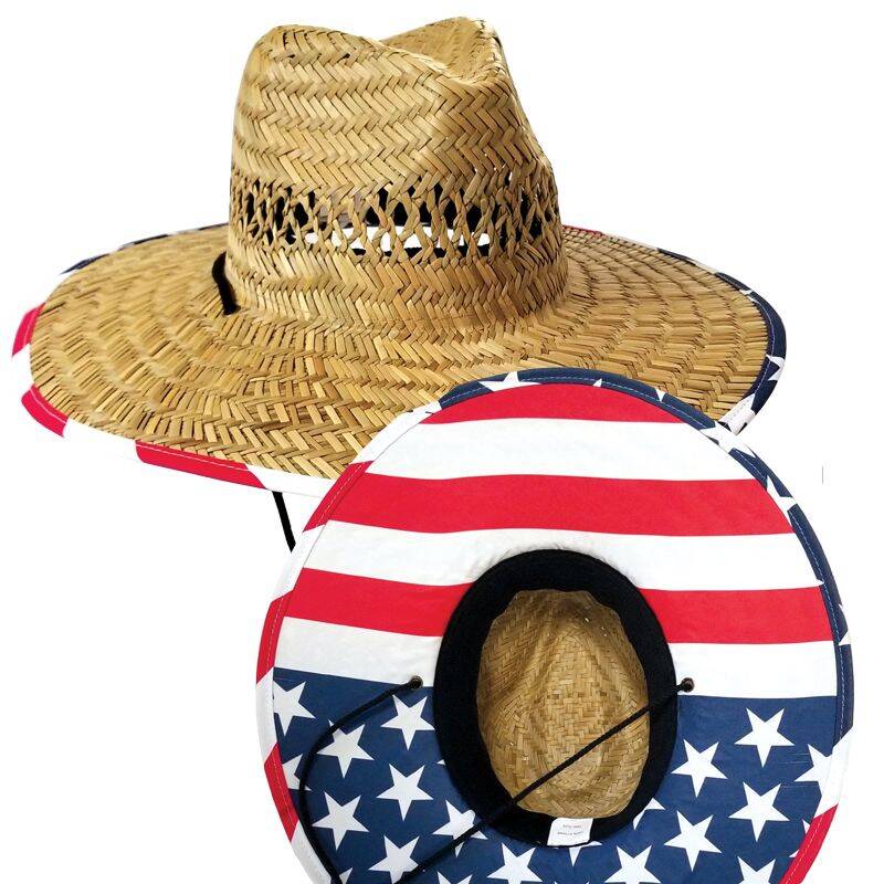 Udi Corporation W80645 Safari/Rush USA Flag UB Straw Hat at Sutherlands