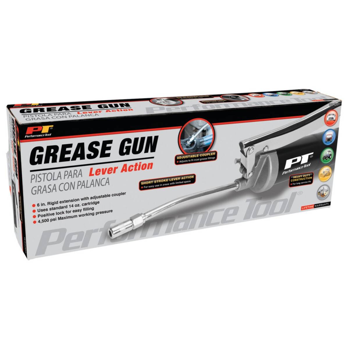 PT® Performance Tool W54201 14-Ounce Lever Action Grease Gun Uses ...