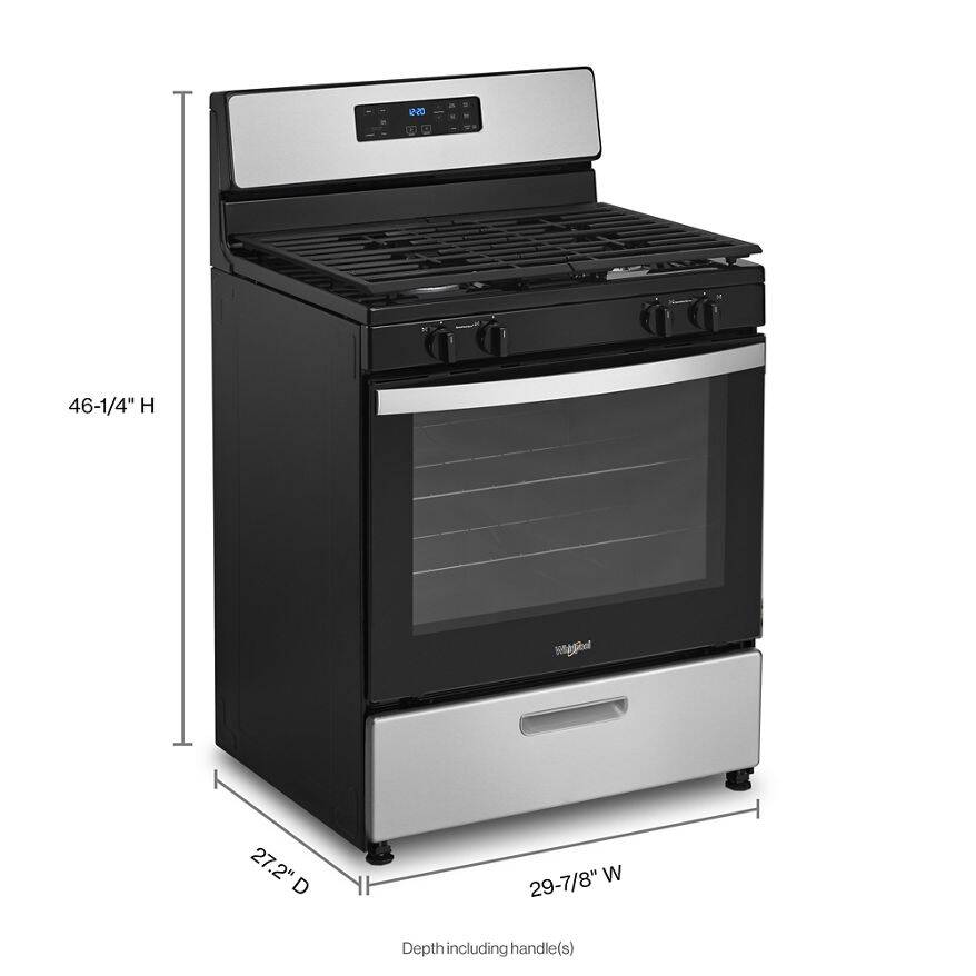 Whirlpool® WFG320M0MS Stainless Steel 5.1 Cu. Ft. Freestanding Gas ...