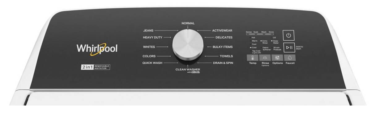 Whirlpool® WTW5057LW White Top Load Washing Machine with 2-in-1 ...