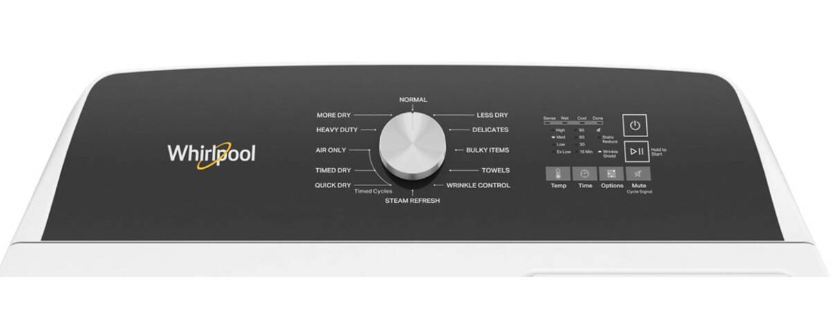 Whirlpool® WED5050LW 7.0 -Cu. Ft. White Top Load Electric Moisture ...