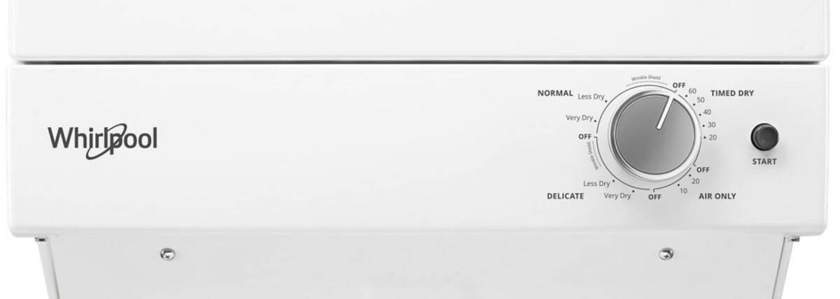 Whirlpool WET4124HW 1.6 Cu. Ft. White Electric Stacked Laundry Center ...