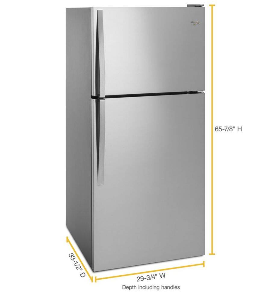 Whirlpool® WRT318FZDM 18-Cu. Ft. Stainless Steel Top Freezer ...