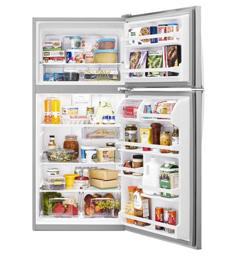Whirlpool® WRT318FZDM 18-Cu. Ft. Stainless Steel Top Freezer ...
