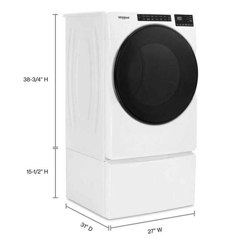 Whirlpool® WED5605MW 27-Inch Front Loading Dryer White at Sutherlands