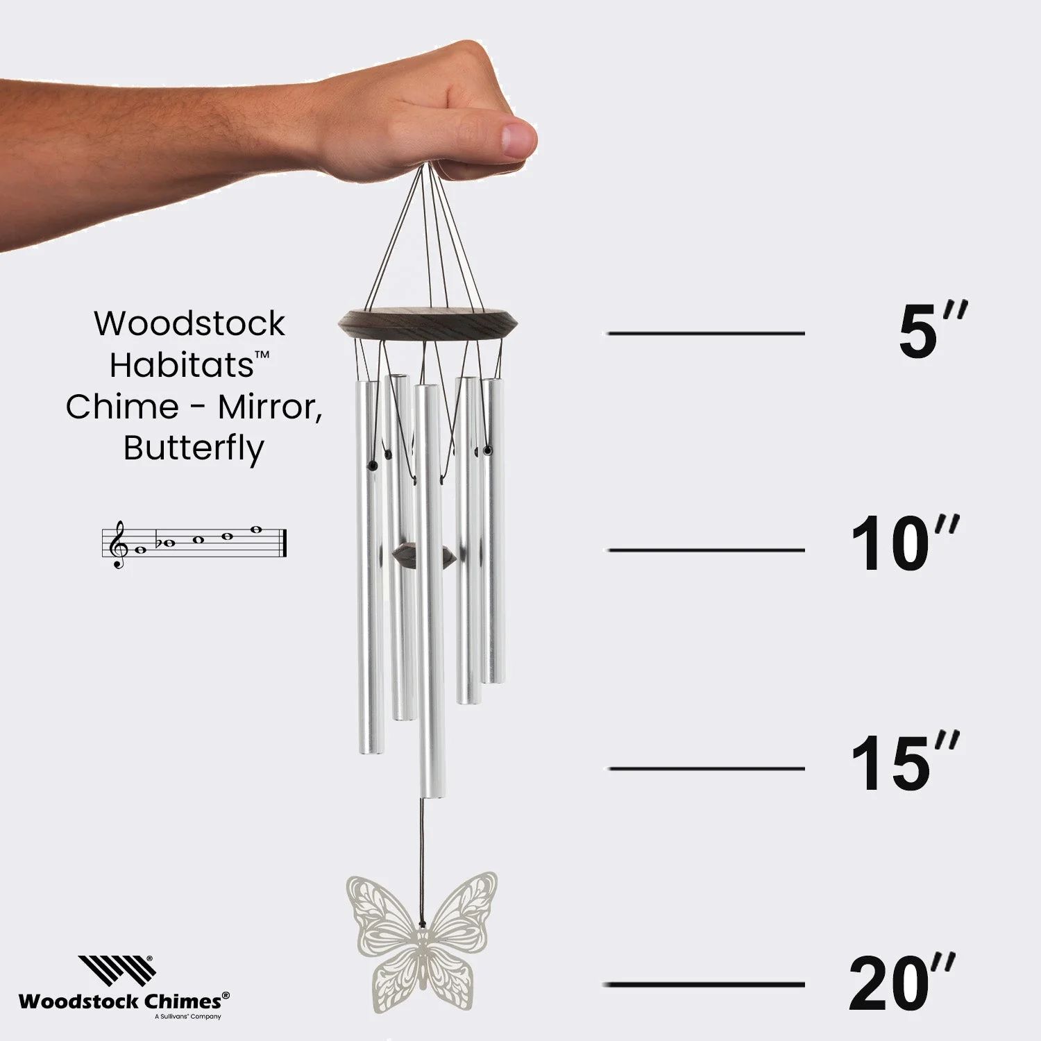 Woodstock Chimes® HCMB Habitats™ 21-Inch, Mirror Finish, Aluminum, Tree ...