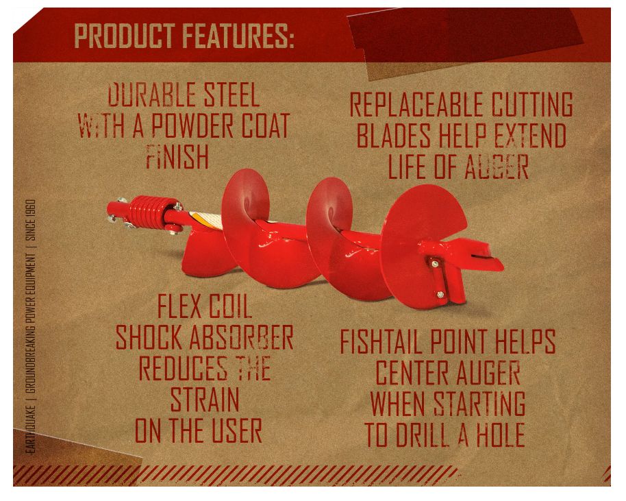 Earthquake® EA8F 8-Inch Earth Auger With Fishtail Point at Sutherlands
