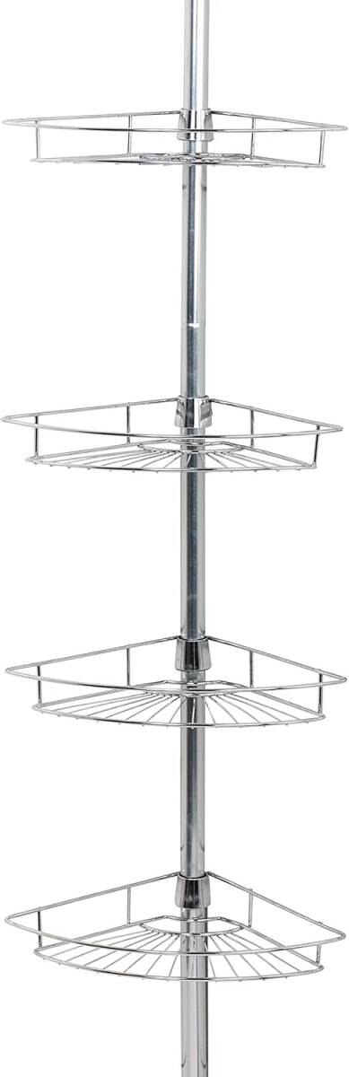 Zenna Home 2156SS 97-Inch 4-Shelf Chrome Tension Pole Shower Caddy at ...