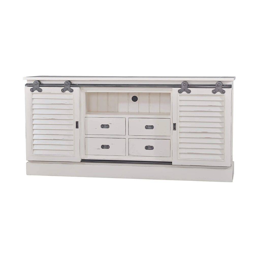 Bramble 26836 WHD 7-Foot Sanoma Shuttered Media Cabinet In White ...