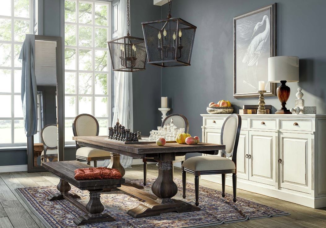 Bramble 25924 CCA 8-Foot Cocoa Trestle Dining Table at Sutherlands