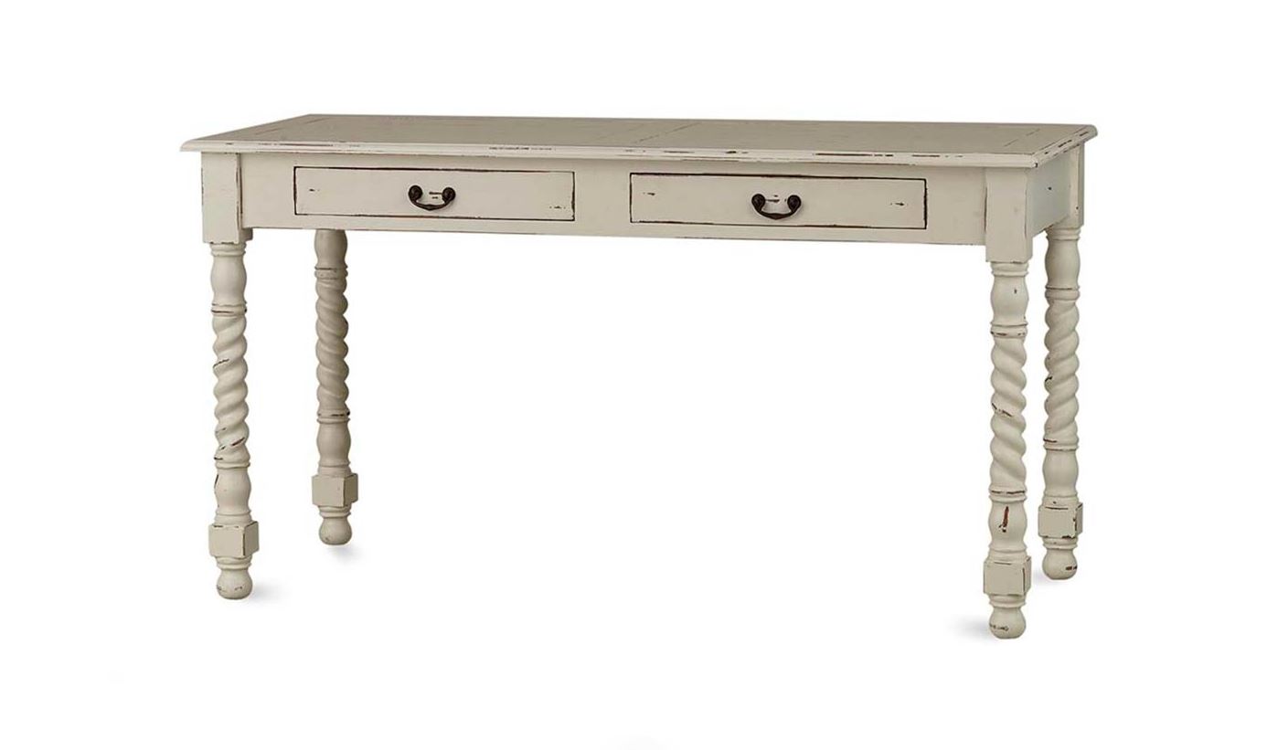 Bramble 23583 WHD Console Desk With Barley Twist Leg, White Harvest at ...