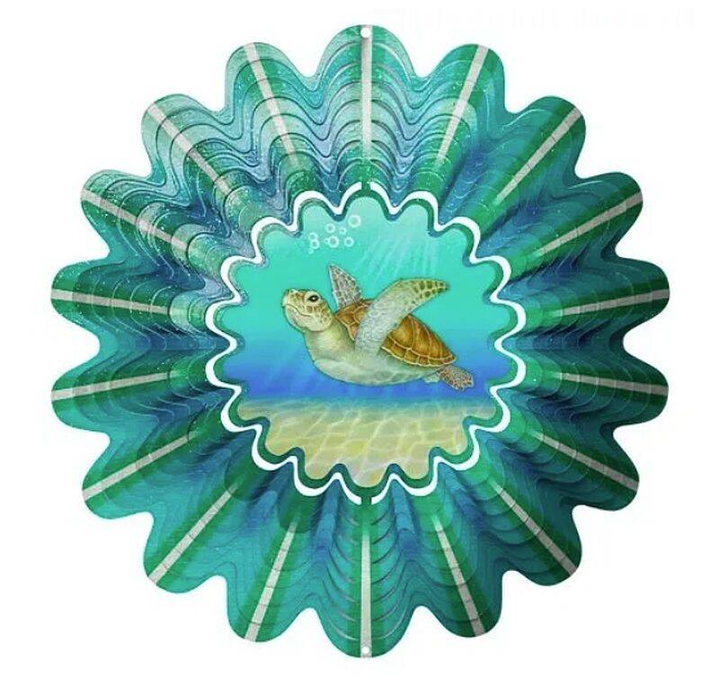 Spinfinity 390 Large Animated Sea Turtle Stainless Steel Wind Spinner ...