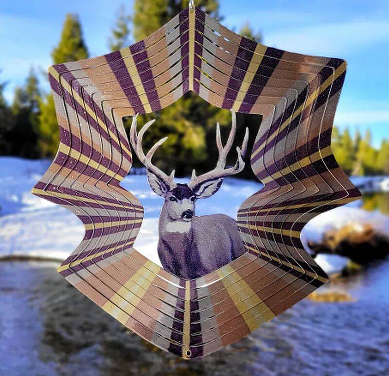 Spinfinity 190 Large Mule Deer Stainless Steel Wind Spinner at Sutherlands