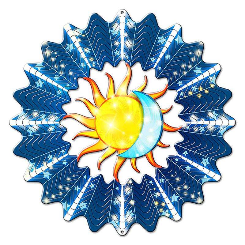 Spinfinity 148 Large Sun And Moon Stainless Steel Wind Spinner at ...