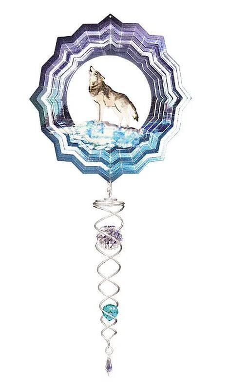 Spinfinity 788 Mini Wolf Stainless Steel Wind Spinner And Crystal ...