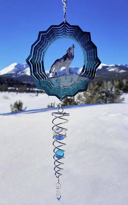 Spinfinity 788 Mini Wolf Stainless Steel Wind Spinner And Crystal ...