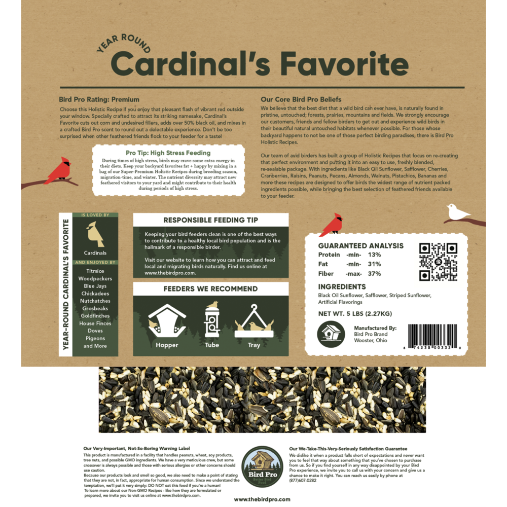 Bird Pro 016.0031 20-Pound Wild Bird Cardinal's Choice Bird Seed at ...
